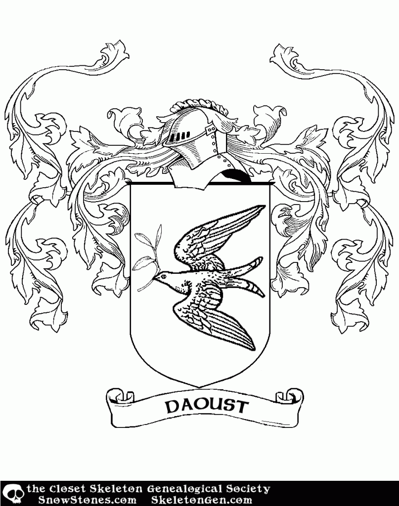 Heraldry: Daoust | Closet Skeleton Genealogical Society